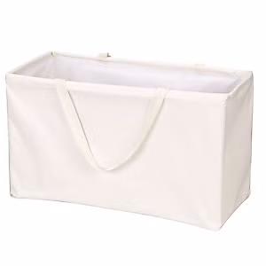 Household Essentials 2213 Krush Canvas Utility Tote | Reusable Grocery Shopping Laundry Carry Bag | Beige, White, Natural