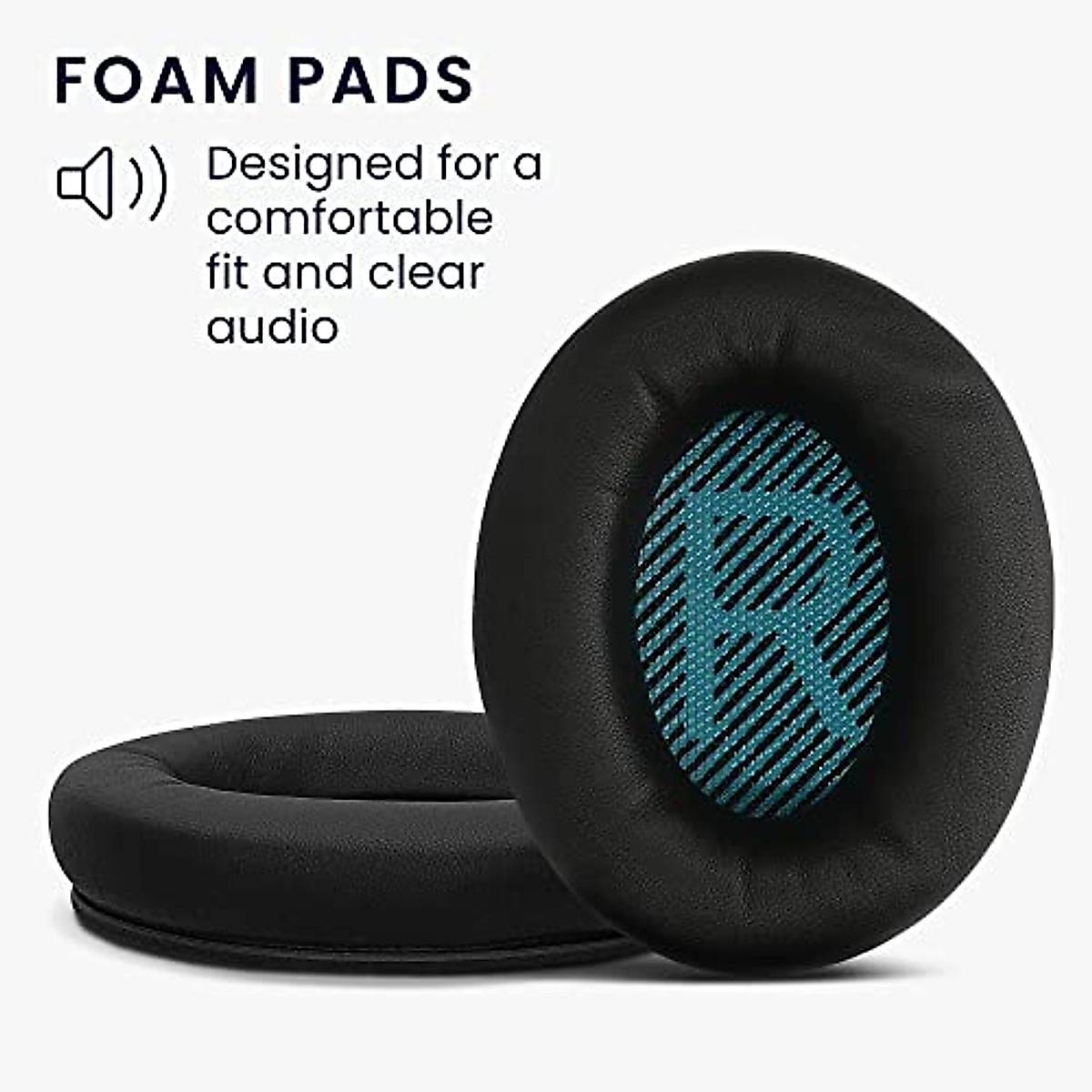 kwmobile Replacement Earpads Compatible with Bose Soundlink Around-Ear Wireless II - 2X Sheepskin Headphones Pads - Black