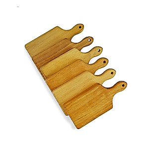 Woodla Mini Charcuterie Boards Cutting Board with Handle Set of 6 Pcs Beechwood, Bulk Pack
