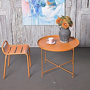 GWAREZ Set of 2 Modern Commercial Grade Chairs- Metal Stackable Bistro Kitchen Chairs-Backrest Chair for Bistro Cafe & Coffee Shop -E-Coating Rust Resistant-Low Back