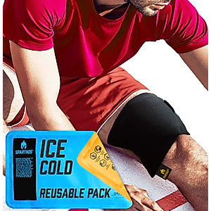 Sparthos Kinesiology Tape [Wild Pink - 16.4ft Uncut Roll] x Ice Packs for Injuries [Size Medium + Cover]