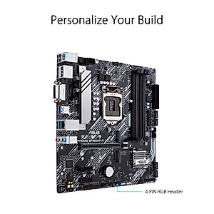 ASUS Prime B460M-A LGA 1200 (Intel® 10th Gen) Micro ATX Motherboard (Dual M.2, 1Gb LAN, USB 3.2 Gen 1 Ports, HDMI, DisplayPort, 4K@60Hz and Aura Sync RGB)