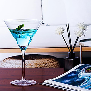 BACLIFE Martini Glasses Set of 4-9.5 oz Coupe Glass Set with Stem - Handblown Crystal Cocktail Glasses - Elegant Cocktail Glasses for Bar, Margarita, Cosmopolitan, Manhattan, Gimlet