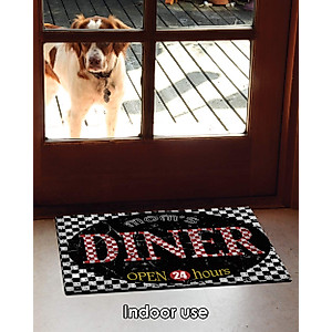 Toland Home Garden 800492 Mom's Diner Funny Door Mat 18x30 Inch Kitchen Outdoor Doormat for Entryway Indoor Entrance