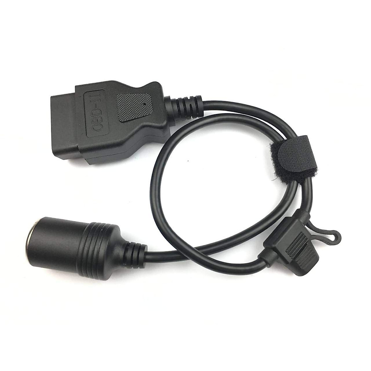 OBD2 to Cigarette Lighter Female Connecter Vechile Car Constant Power Cable 16AWG Safely with 15A Fuse