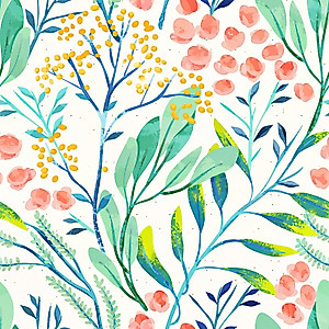Hotdecor 24”x118” Watercolor Floral Wallpaper Peel and Stick Backsplash Waterproof Contact Paper for Cabinets Self Adhesive Removable Wallpaper for Bedroom Colorful Botanical Wallpaper Boho Wall Paper