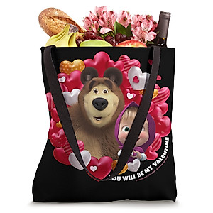 You will be my Valentine, Bear! Masha and the Bear Tote Bag
