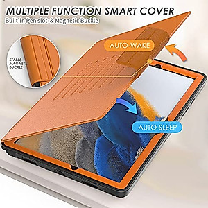 Tablet PC Case Magnetic Smart Cover Case Compatible with Samsung Galaxy Tab A8 10.5-Inch 2021/2022 (SM-X200/X205), Shockproof Protective Case with Auto Sleep/Wake PU Leather Case, Multi-angle Stand Ta