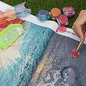 Sonsage DIY Diamond Painting Wax,25 Pieces Glues,Transparent Diamond Wax Storage Case,Gem Jewel Wax Picker Tool Embroidery Supplies for Adult,5D Art Rhinestone Applicator Accessories