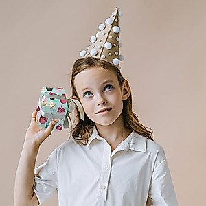 Blue Birthday Wrapping Papers, 4 Sheets Cupcake Muffin Printed Pattern Wrap Papers, 20 x 29 inch Per Sheet Folded Flat with 1 Roll Blue Ribbon for Baby Shower Party Holiday Kids Toddler Boys Gift Wrap