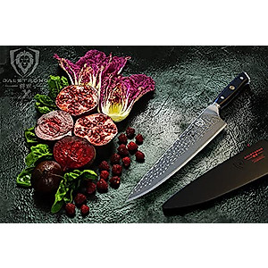 Dalstrong Shogun Series X Damascus Japanese AUS-10V Super Steel Chef Kitchen Knife with G10 Black Handle ABS, 10.25 Inches, Sheath Included