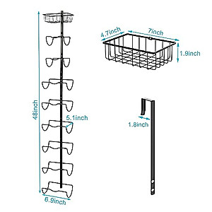 X-cosrack 9-Tier Over The Door Towel Racks for Bathroom - Wall Mounted Metal Towel Holder-Rolled Towel Organizer Door Hanging Towel Storage-Matte Black