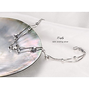 Layered Star Bracelets 925 Sterling Silver Star Bracelets for Women Double Chain Bracelets Friendship Bracelets Mother's Day Jewelry Gifts