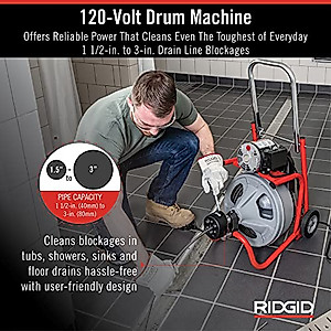 RIDGID K-400 Drain Cleaning 115-Volt Drum Machine Kit with AUTOFEED Control and C-32IW 3/8" x 75' Cable & 35473 K-45AF Sink Machine with C-1 5/16 Inch Inner Core Cable and AUTOFEED Control