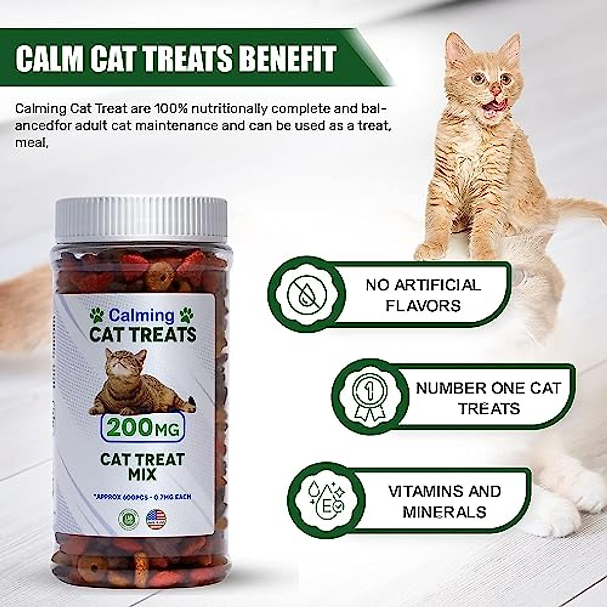 HYPOCBD Seafood Mix Cat Calming Treats for Anxiety | Tasty Chews for Cat Composure | Relaxing Aid for Stressed Cats | Hemp Oil Calming Pet Treats - 200mg 8oz