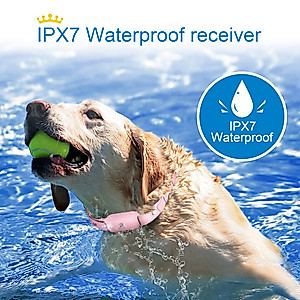 Bousnic Dog Shock Collar for 2 Dogs - (8-120lbs) Waterproof Rechargeable Electric Dog Training Collar with Remote for Small Medium Large Dogs with Beep Vibration Safe Shock Modes(Pink)