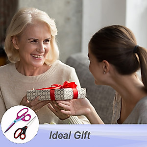 Left Handed Scissors Set - 2-Pack (9" Heavy Duty Titanium Coating Fabric Shears & 8" All Purpose Scissors) for Sewing/Crafting/School/Office Use, Great for Arts/Crafts/Leather/Paper, Left Handed Gifts