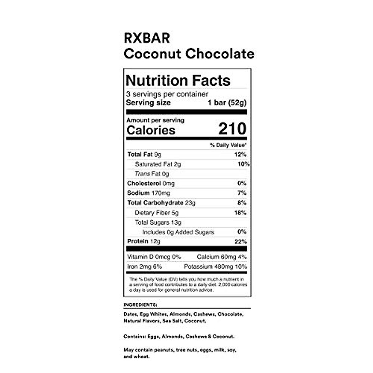 RXBAR Protein Bar, Variety Pack, 10 Flavors, 55oz Box (30 Bars)