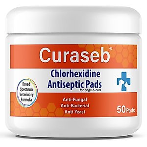 BEXLEY LABS Curaseb Medicated Topical Wipes for Dogs & Cats - Relieve Skin Issues, Hot Spots & Acne - 50 Wipes