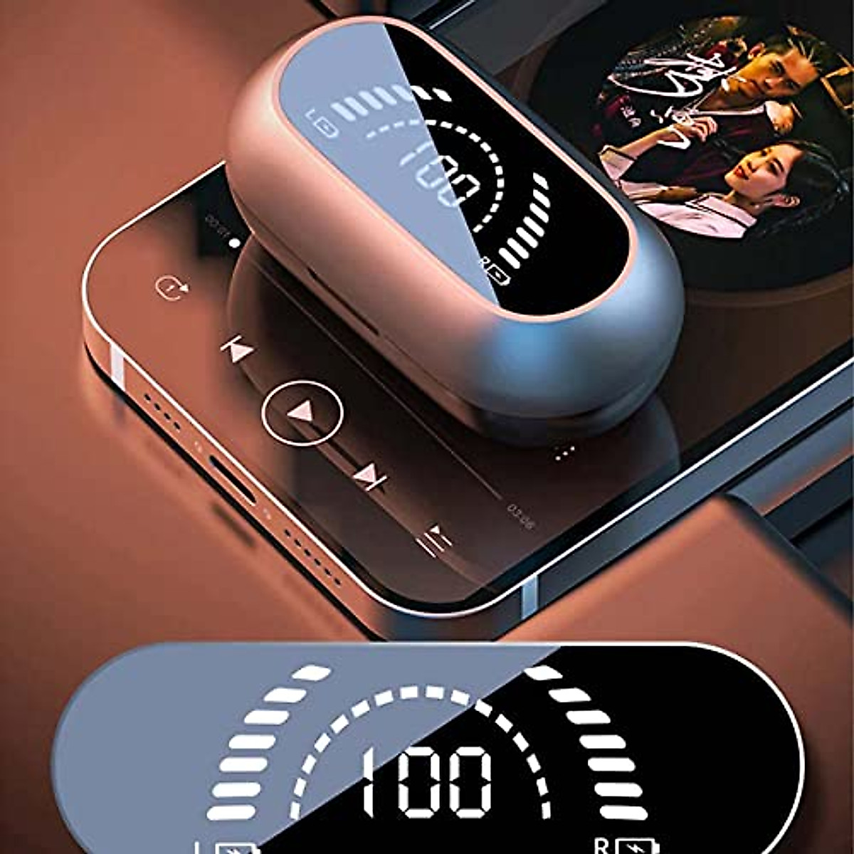 MONKPEAR Wireless Ear Clip Bone Conduction Headphones - Wireless Ear Clip Bluetooth Headset, Mini Bone Conduction Headphones, Open Ear Headphones Wireless Bluetooth for Running Sports (Black)