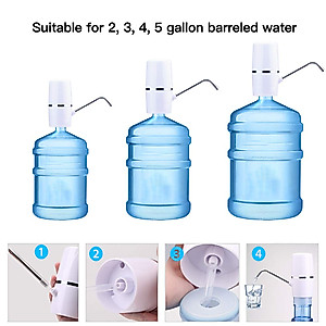 Myvision 5 Gallon Water Bottle Pump Water Bottle Dispenser USB Charging Electric Water Jug Dispenser for Universal 2-5 Gallon Bottle