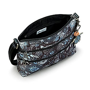 Sakroots Artist Circle Basic Crossbody in Eco Twill, Adjustable Crossbody Strap, Midnight Seascape