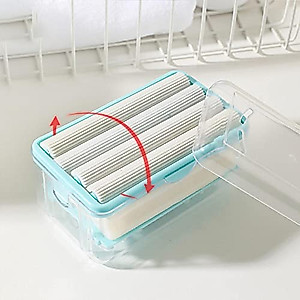 CYFANG Soap Tray Multifunctional Soap Tray Hands-Free Foaming Soap Tray Household Storage Box Drain Tray Lightluxuryblue