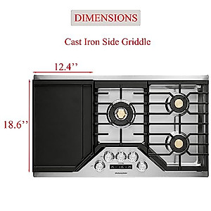 JXGRIDL236 Griddle Replacement Parts for GE Stove Parts Top Griddle Plate General Electric Gas Range Parts Cast Iron Side Griddle JGP5036DLBB CGP9536SLSS PGP7036DLBB Flat Top Pan 1 Pack