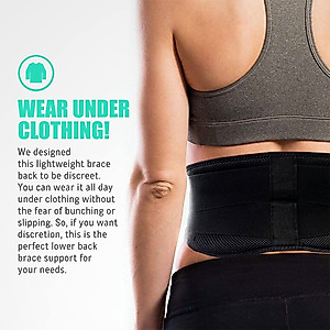 AllyFlex Sports - Back Brace for Lower Back Pain, Back Support Belts with Adjustable Strap, Breathable Lumbar Support Belt with 3D Lumbar Pads, Slim Fit Lumbar Brace, Medium