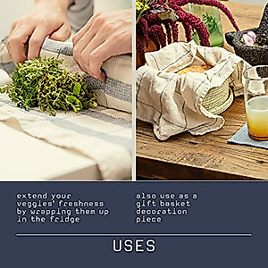 MEEMA Kitchen Towels and Dishcloths, Ecofriendly Upcycled Cotton Set of 4, Large 20 x 28 in Super Absorbent Premium Weave, Toallas de cocina