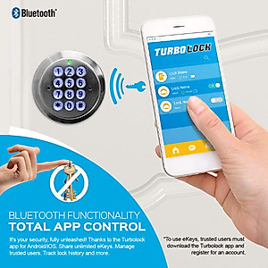 TurboLock TL99 Bluetooth Smart Lock for Keyless Entry with App | Share & Delete Unlimited eKeys on Demand | Beautiful Finish, Simple Installation, Weather-Ready Craftsmanship. (Bronze)