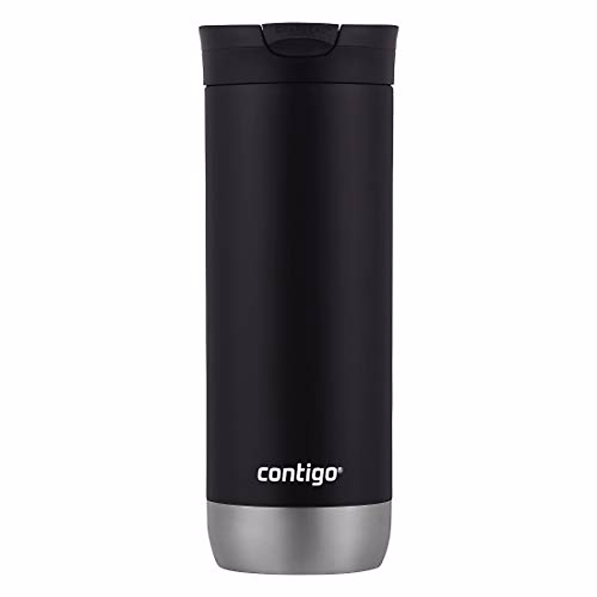 Contigo Huron Vacuum-Insulated Stainless Steel Travel Mug with Leak-Proof Lid, Keeps Drinks Hot or Cold for Hours, Fits Most Cup Holders and Brewers, 16oz Licorice