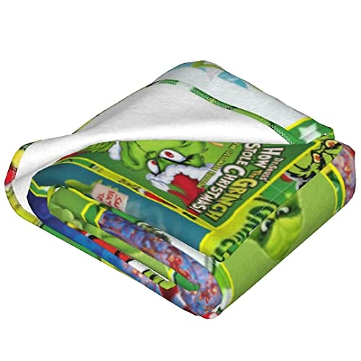 Christmas Blanket Green Soft Lightweight Flannel Fleece Bed Throw Blanket Party Gift for Couch Sofa Kids Adults-1-60×50"