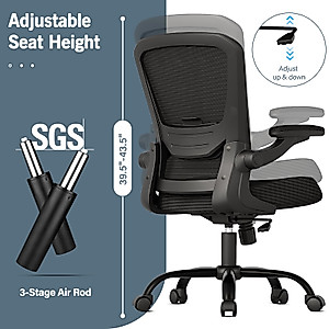 Monomi Ergonomic Office Chair, Home Office Task Chair-Breathable Mesh, Lumbar Support,Flip-up Armrests,Tilt Function and Adjustable Height Back, Swivel Computer Home Office Desk Chair