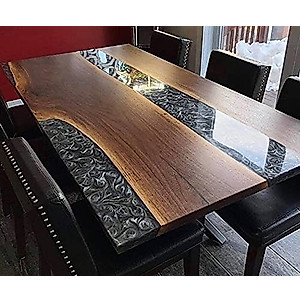 Epoxy Table, Epoxy Resin River Table, Live Edge Wooden Table, Natural Wood,Dining Table, Natural Epoxy Table, Resin Table 54" x 27" Inch