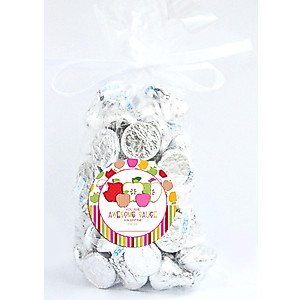 Awesome Sauce Apple-Themed Valentine Party Favor Sticker Labels, 40 2" Party Circle Stickers by AmandaCreation, Great for Classroom Valentines, Envelope Seals, Gifts & Treats