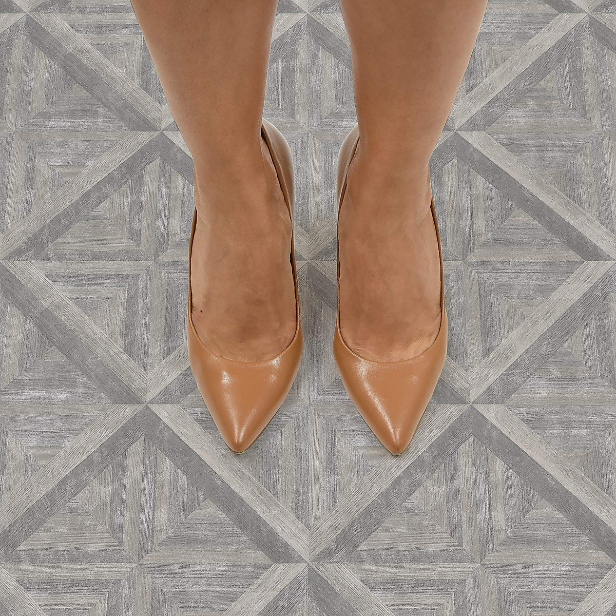 FloorPops FP3295 Townhouse Peel & Stick Floor Tiles, Grey