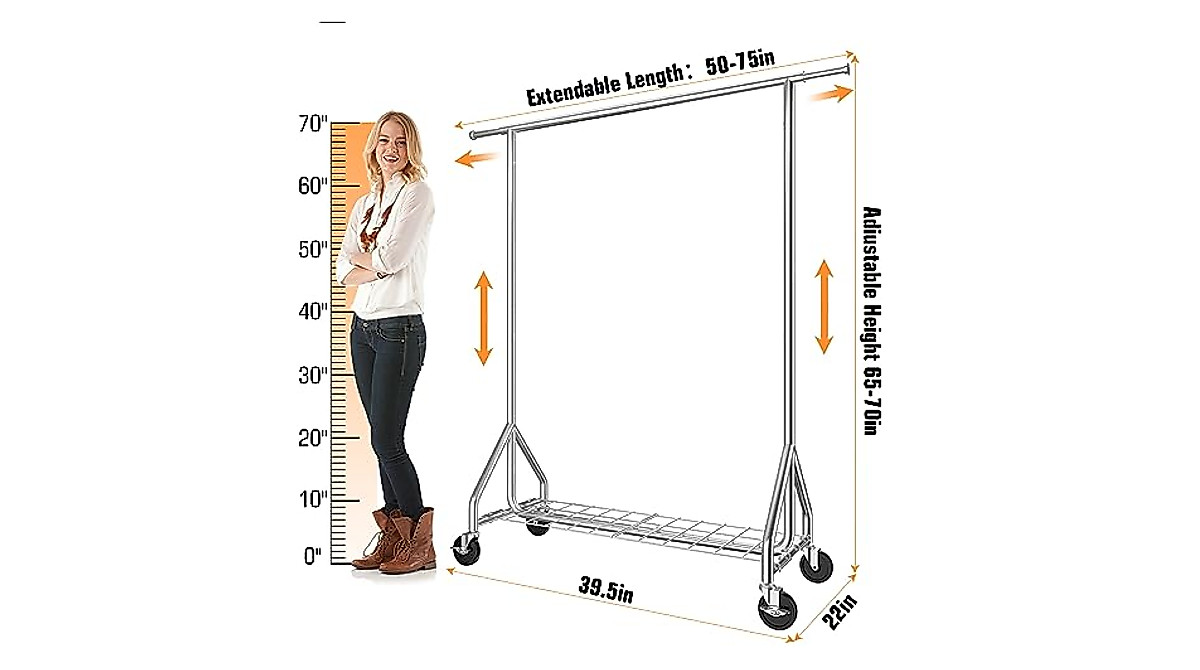 HYSEYY Heavy Duty Clothes Rack - 450 LBS Capacity