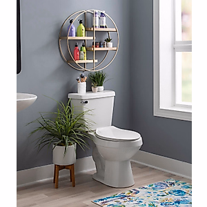 Lindell Round 4 Shelf Wall Storage Gold