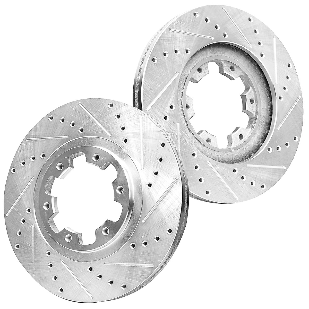 Detroit Axle - Front Brake Rotors for 1998-2003 Infiniti QX4, 2000-2004 Nissan Pathfinder Drilled & Slotted Brake Rotors 1999 2001 2002 Replacement Brakes: 11.8" inch Rotors