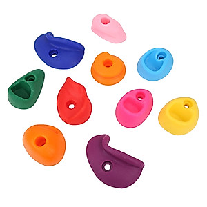 Tiiyee 10pcs Climbing Holds Multi Colored Kids Adults Large Rock Climbing Holds Climbing Rocks for Outdoor Indoor Play Set Home Playground DIY Climbing Wall Grip Kits (Medium)
