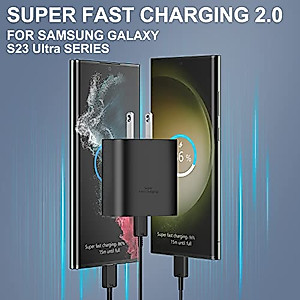 S23 S22 S24 Samsung 45W Super Fast Charger Type C, Long 10FT C Charger Cable Fast Charging with 45W USB-C Android Phone Charger Block for Samsung Galaxy S24 Ultra/S24/S24+/S23/S23 Ultra/S23+/S22 Ultra