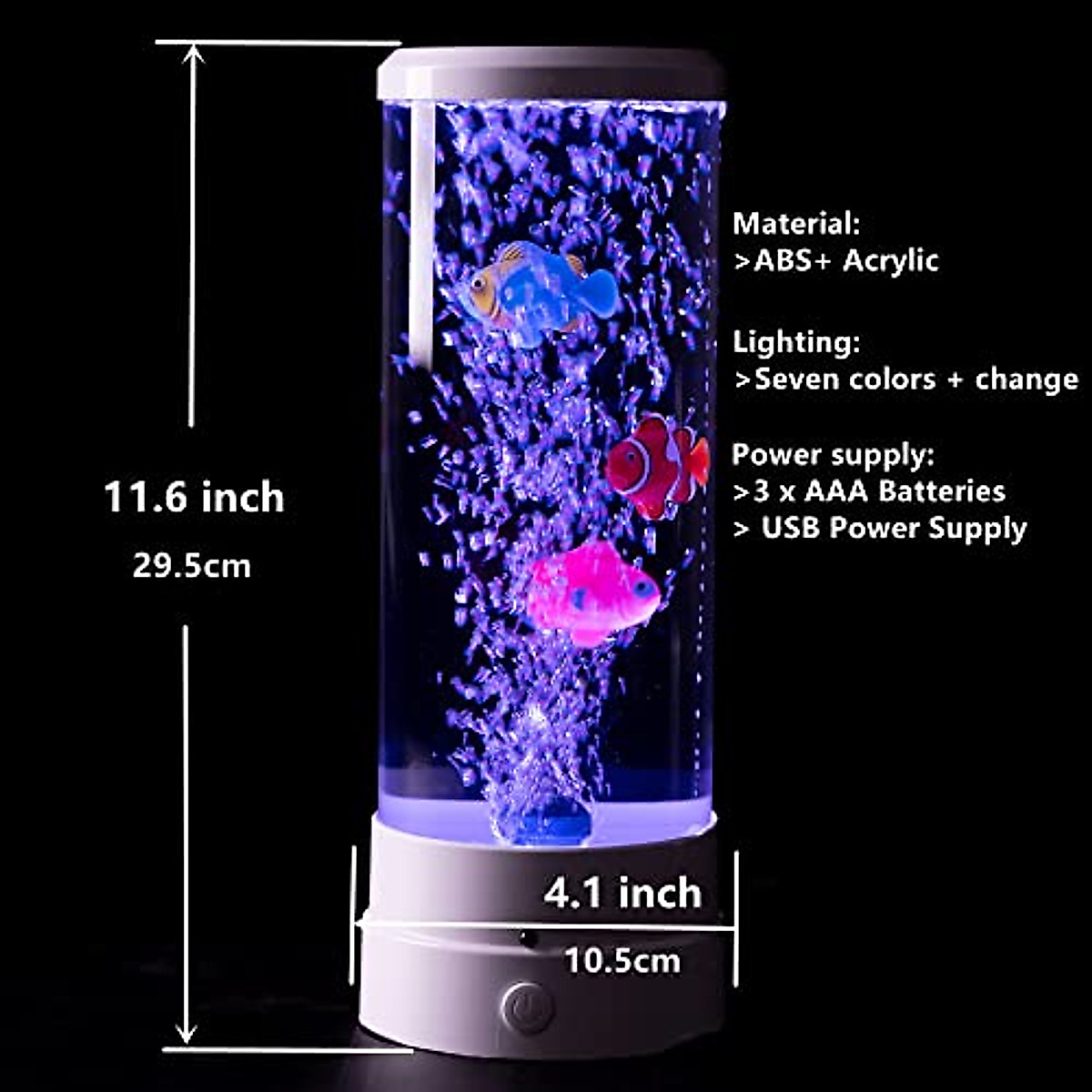 Fish Aquarium Lava Lamp,Multi-Color Jelly Fish Tank Bubbles Lamp,Fake Aquarium Tank Night Light, Lamp for Room Office Desktop, Gift for Kids Girls Aults Boys