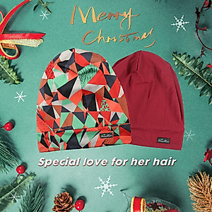 Black Slouchy Beanie Headwear Lightweight Bamboo Satin Night Sleep Turban Satin Caps for Natural Hair