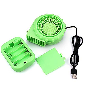 Cleacloud Mini Blower Fan for Dinosaur Costume,Green Upgrade Inflatable Costume Fans Replacement Blow up Blower Potable USB Air Pump