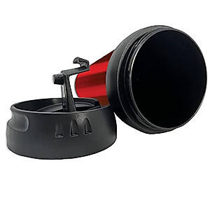 LaserGram 16oz Coffee Travel Mug, Racing Flags, Personalized Engraving Included (Red)