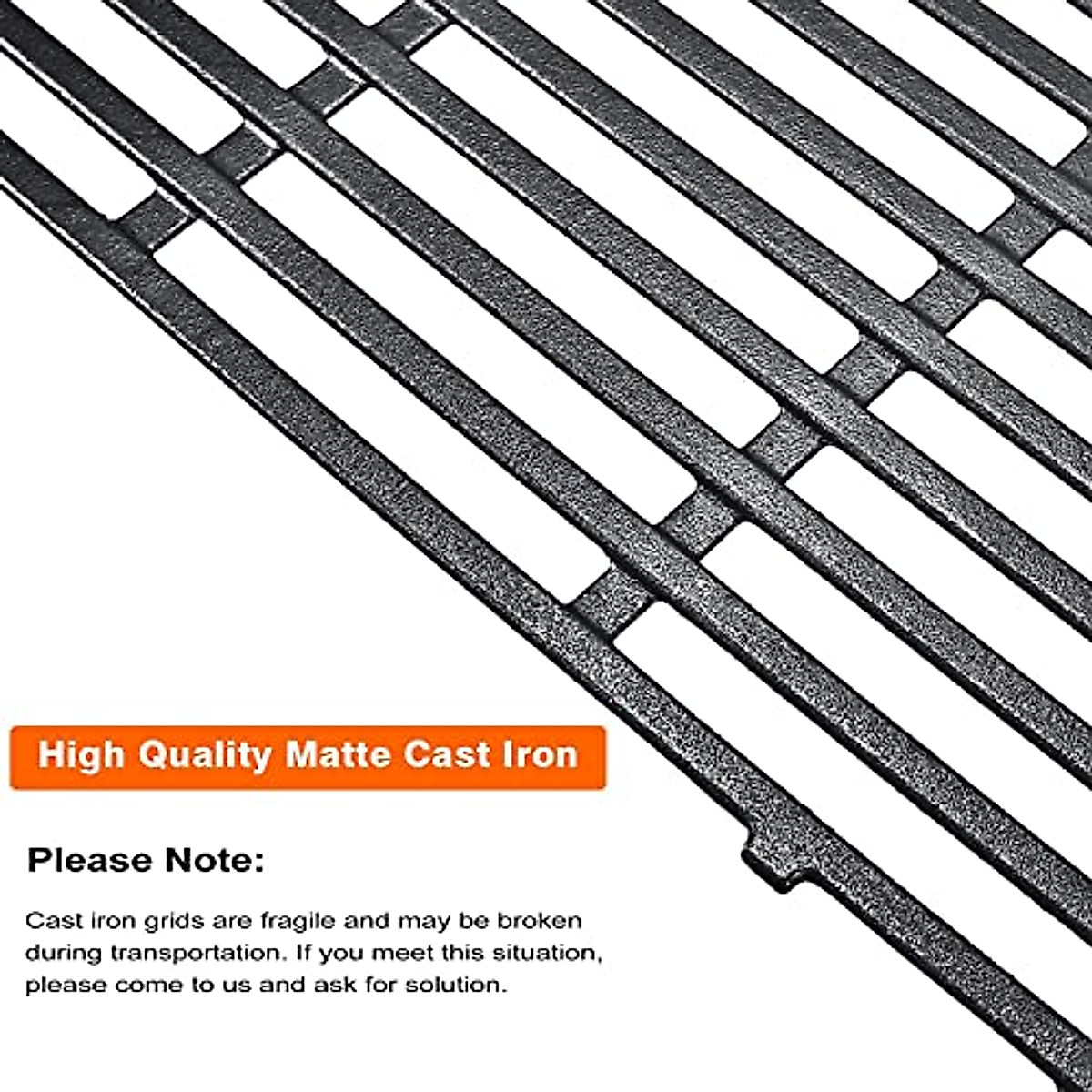 Hisencn 7637 17 1/2 inch Grill Cooking Grate Griddle Replacement Part for Weber Spirit I & II 200 Series, Spirit E210, Spirit S210, Spirit E220, Spirit S220 with Front Control, 2 Pack