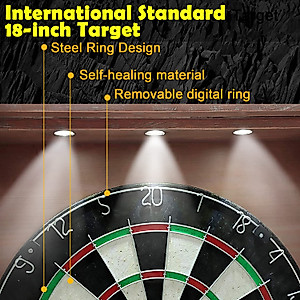 Neconcet Dartboard and Cabinet Set: Sisal Dartboard with Self Healing Bristles and Accessories- Multiple Styles Available (Mars)