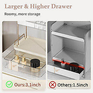 Delamu Bathroom Counter Organizer, 2 Tier Large Drawer Skincare Organizer with Compartment, Multi-purpose Makeup Organizer Countertop Exquisite, Clear