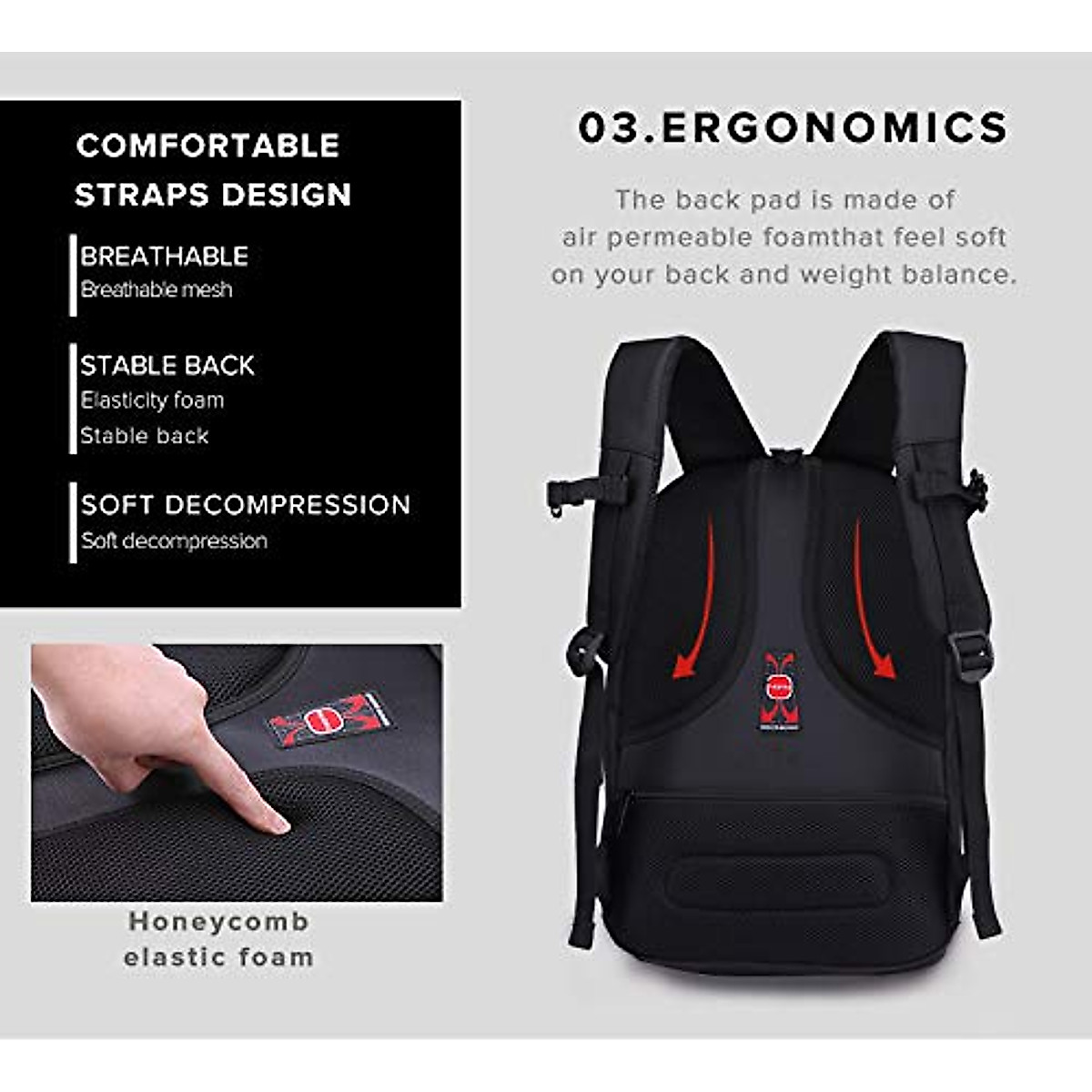 Tigernu Street Style 15.6" Laptop Backpack, Black, 3/4 x 17-inch